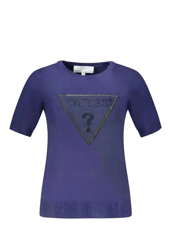 Guess Crew-neck Short Sleeve Sweater - Purple