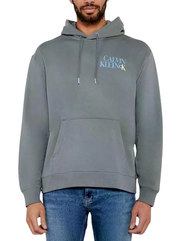 Calvin Klein Logo-print Drawstring Hoodie - Grey