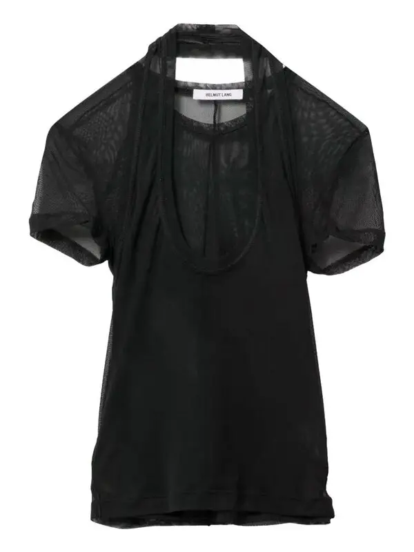 Helmut Lang See-through Short-sleeve Top - Black