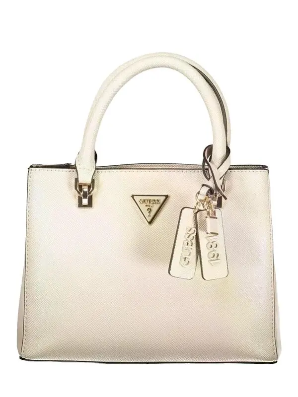 Guess Logo-plaque Saffiano-effect Tote - Neutrals