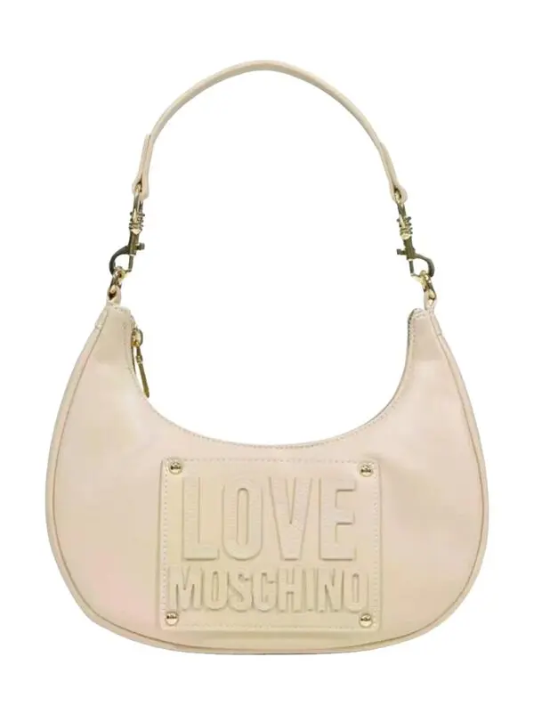 Moschino Logo-plaque Shoulder Bag - Neutrals