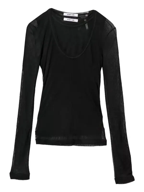 Helmut Lang Layered See-through Top - Black