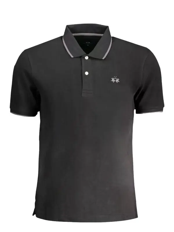 LA MARTINA Logo-embroidered Polo Shirt - Black