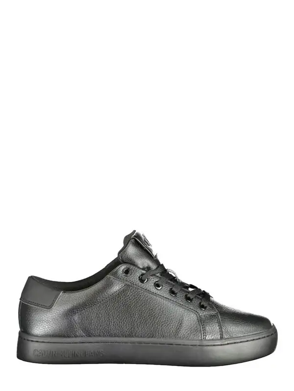 Calvin Klein Grained-leather Sneakers - Black