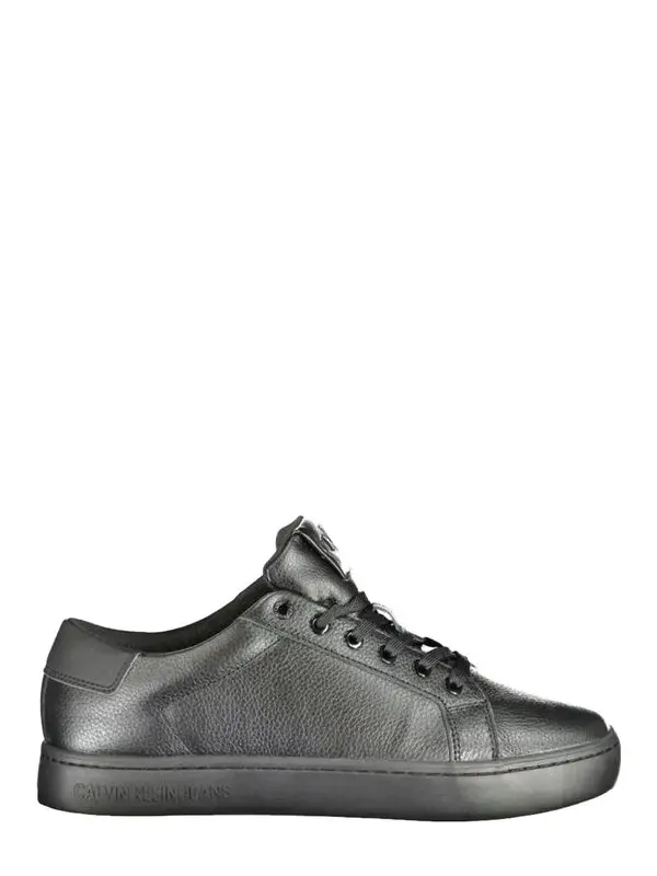 Calvin Klein Grained-leather Sneakers - Black