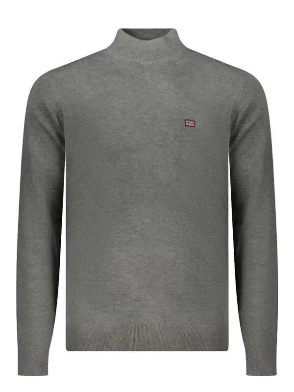 NORWEGIAN RAIN Logo-patch High-neck Sweater - Grey