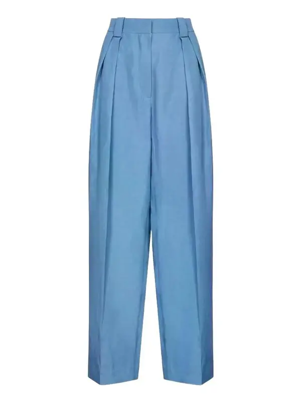 Stella McCartney Pleated Wide Leg Trousers - Blue