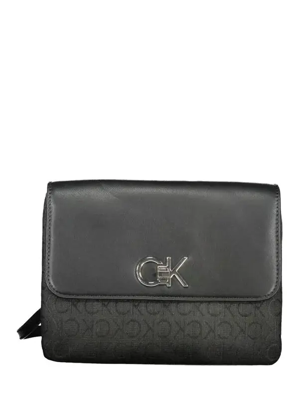 Calvin Klein Monogram Flap Crossbody Bag - Black