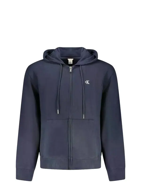 Calvin Klein Logo-print Zip-up Hoodie - Blue