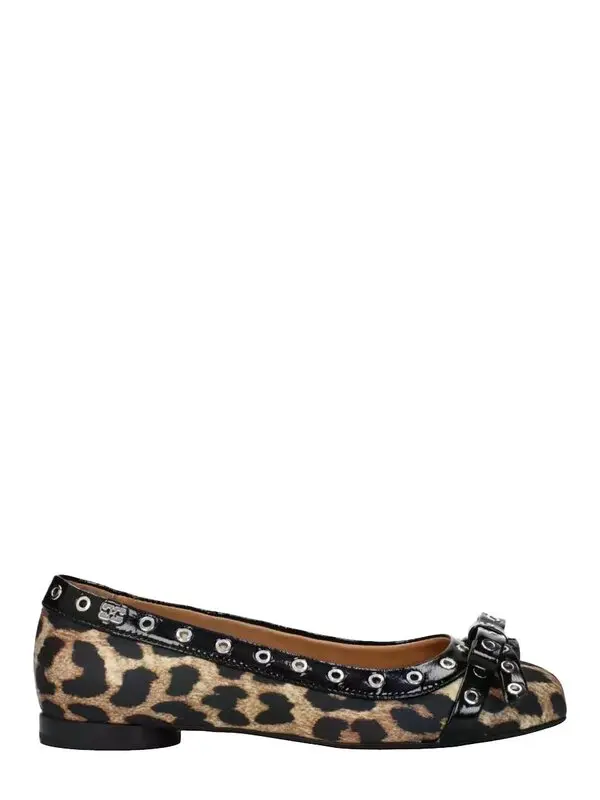 GANNI Leopard-print Ballerina Flats - Neutrals