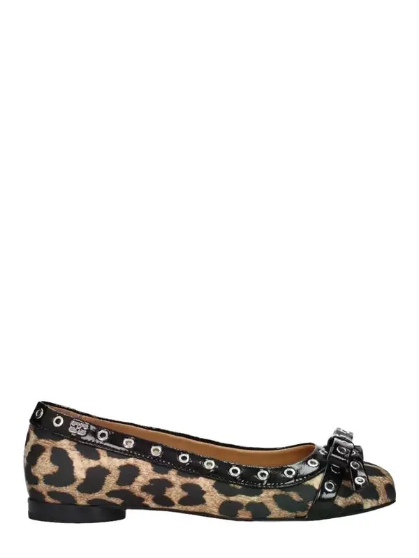 GANNI Leopard-print Ballerina Flats - Neutrals