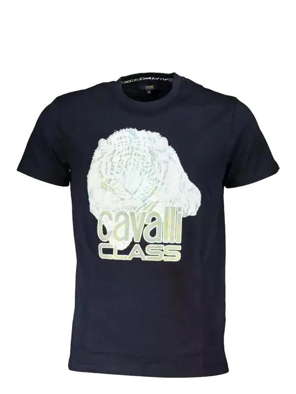 Roberto Cavalli Tiger-print Logo-print T-shirt - Blue