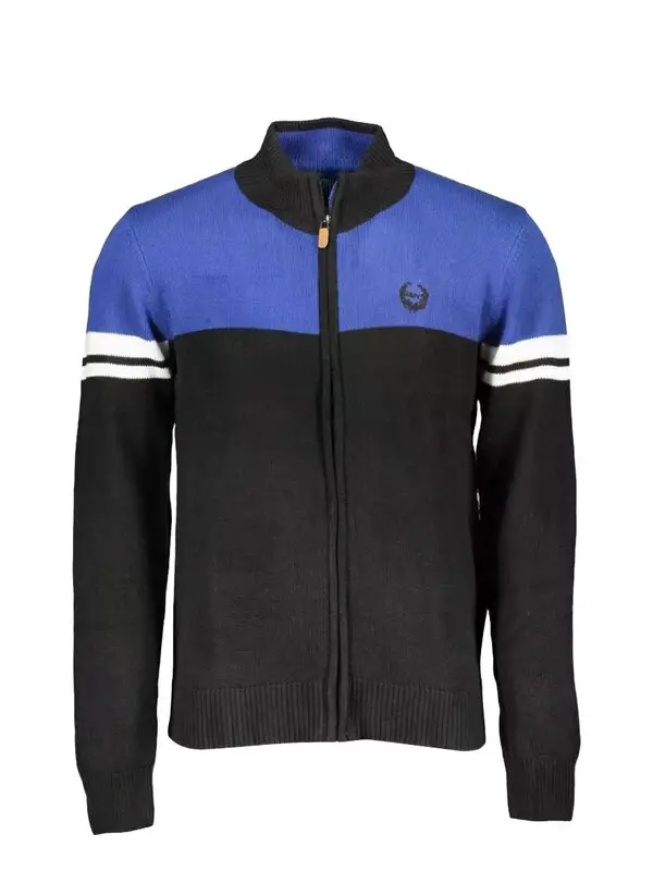 GIAN MARCO VENTURI VINTAGE Color-block Zip-up Sweatshirt - Black