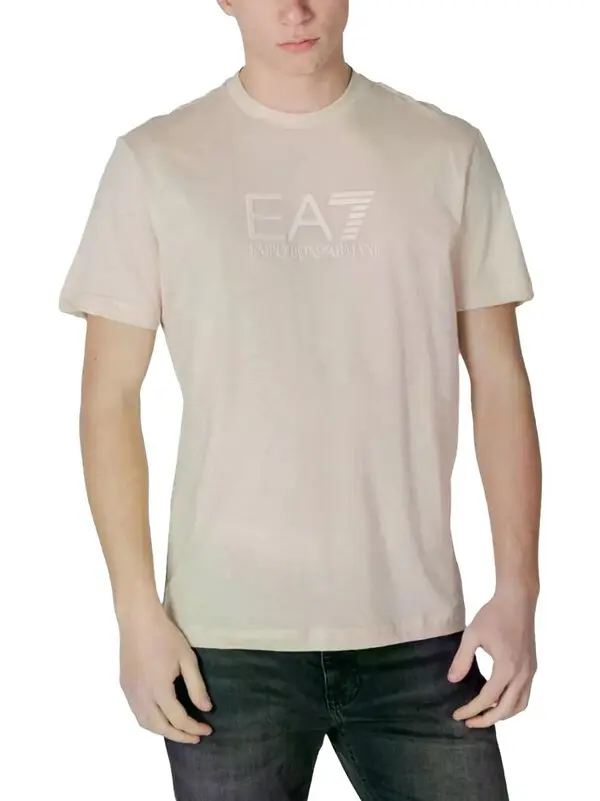 EA7 Embroidered-logo T-shirt - Neutrals