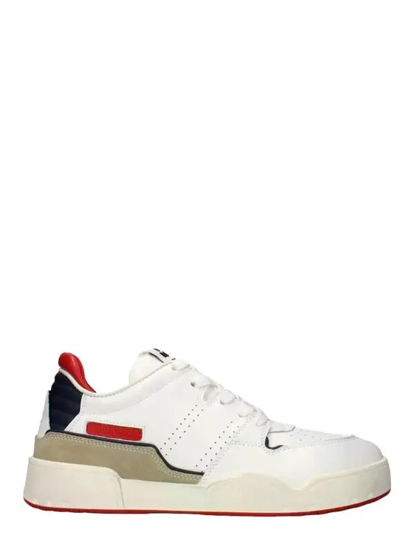 MARANT Colour-block Leather Sneakers - White