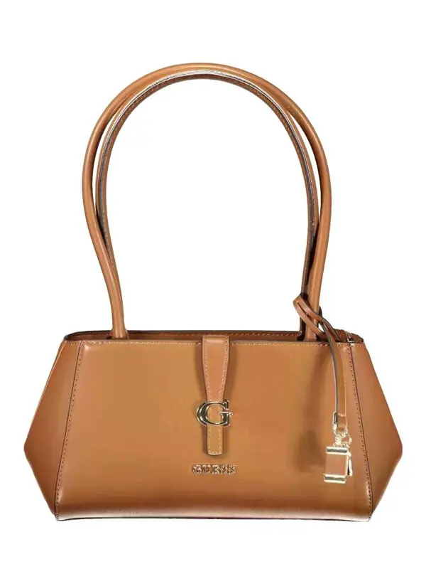 Guess Logo Plaque Padlock Shoulder Bag - Brown