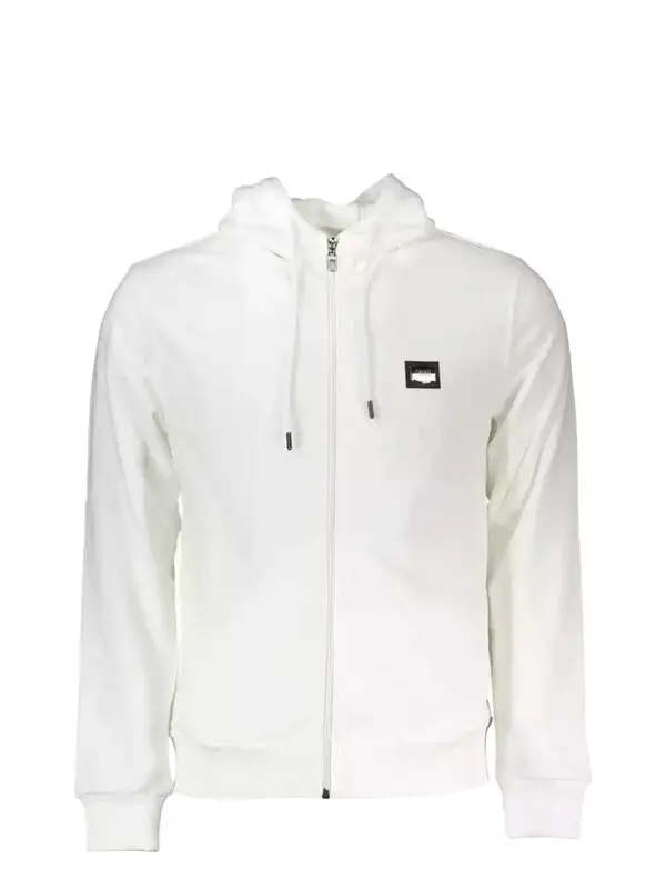 Roberto Cavalli Logo Patch Zip-up Hoodie - White