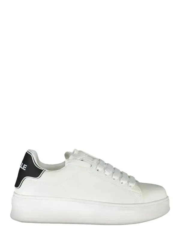 GAELLE Platform Lace-up Sneakers - White