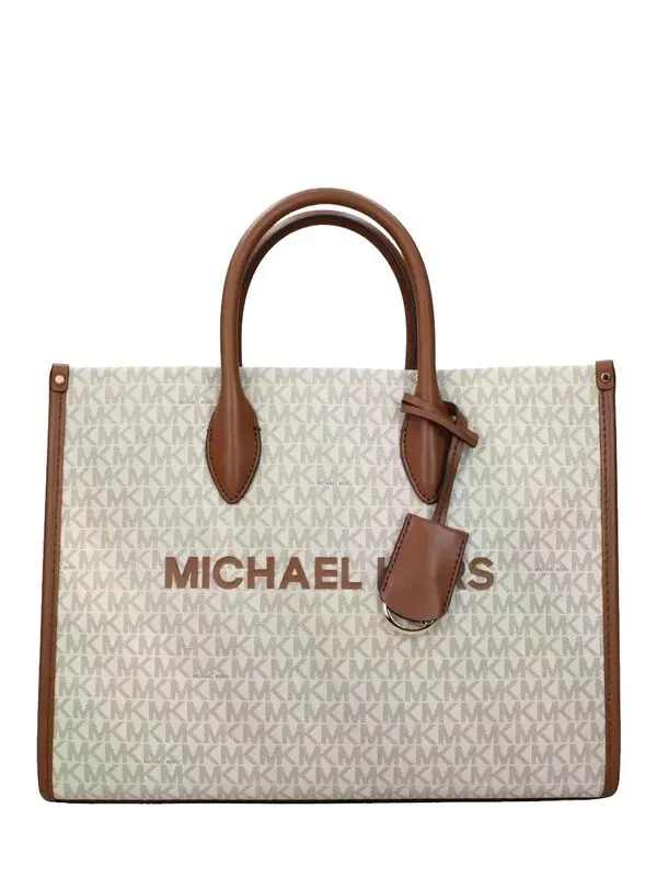 Michael Kors Monogram-print Tote Bag With Logo Lettering - Neutrals