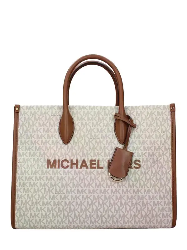 Michael Kors Monogram-print Tote Bag With Logo Lettering - Neutrals