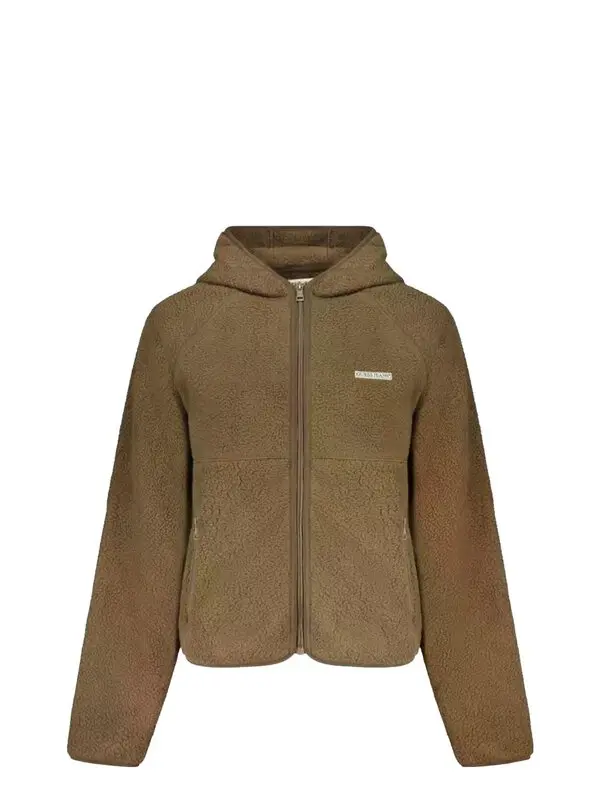 Guess Fleece Zip-up Hoodie - Brown