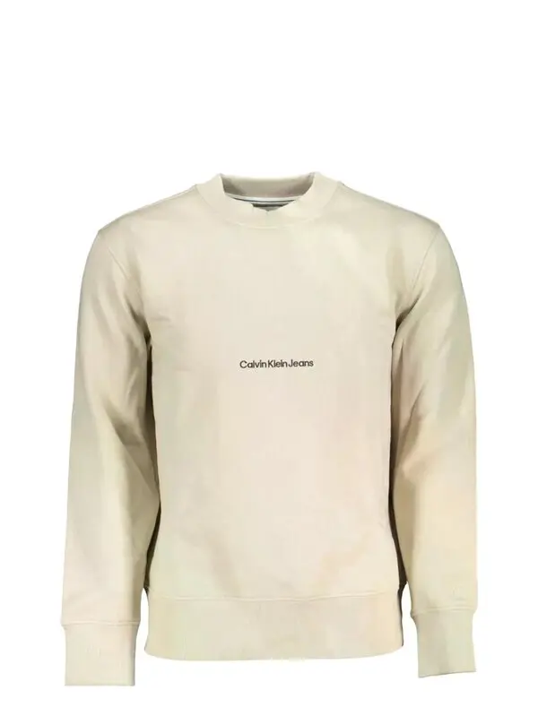 Calvin Klein Cotton Sweatshirt With Logo - Neutrals