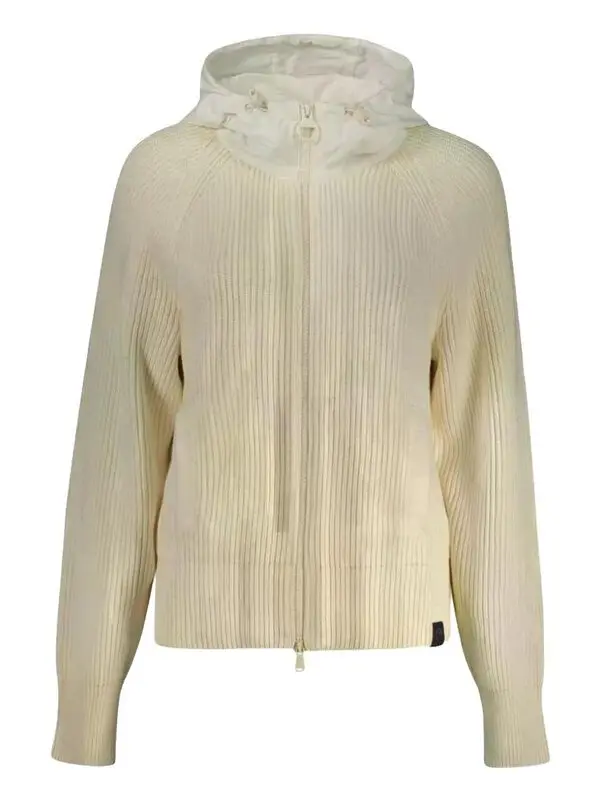 NORTH SAILS Ribbed-knit Hooded Cardigan - Neutrals