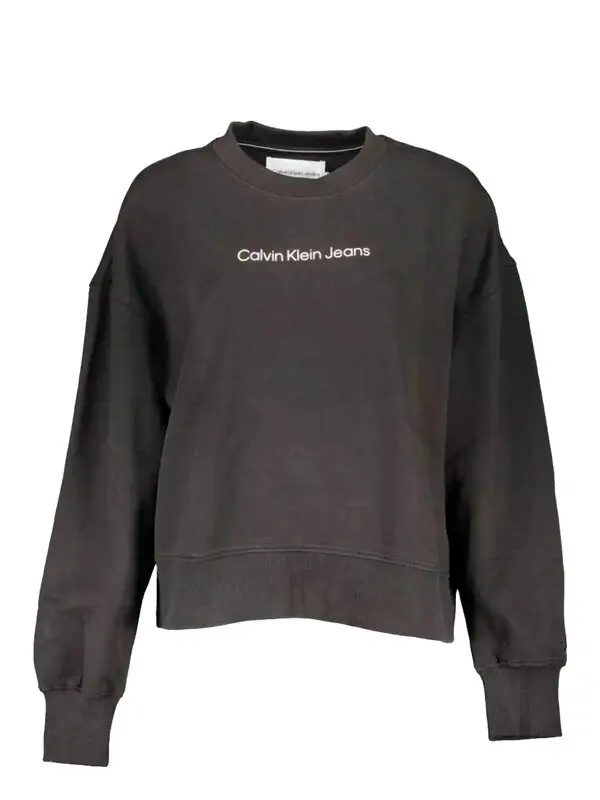 Calvin Klein Logo-embroidered Cotton Sweater - Black