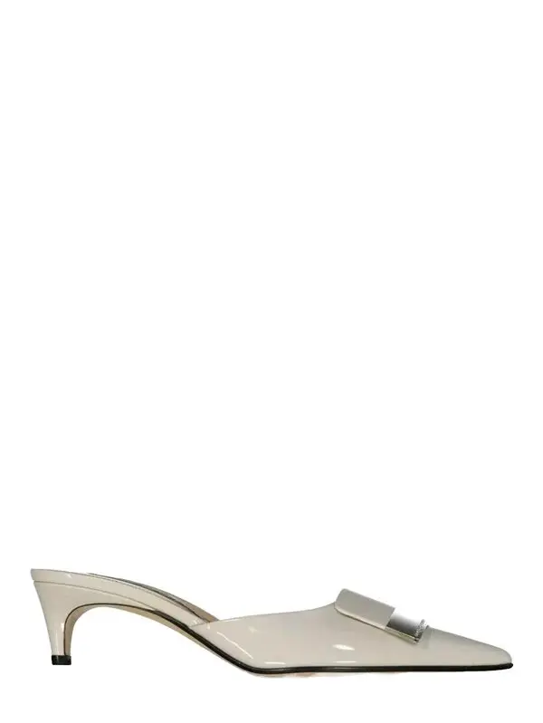 SERGIO ROSSI Sr1 Plaque-detail Mules - Neutrals