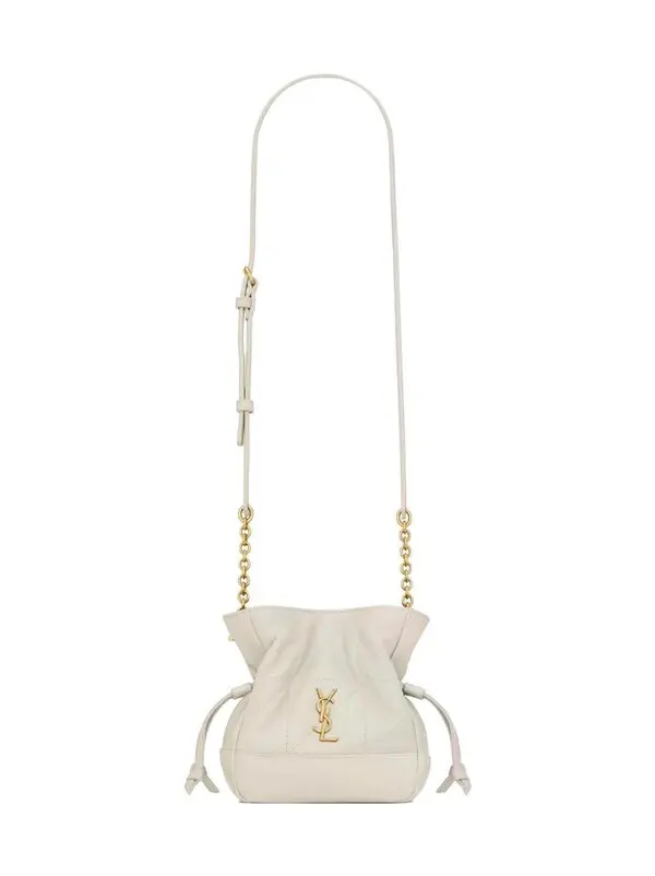 Saint Laurent Mini Jamie Bucket Bag - White