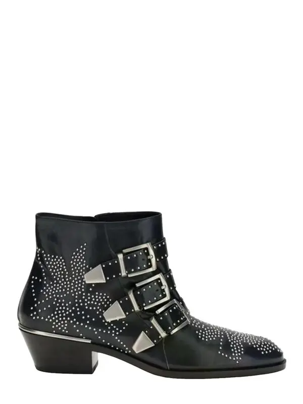 Chloé Susanna Studded Leather Ankle Boots - Black