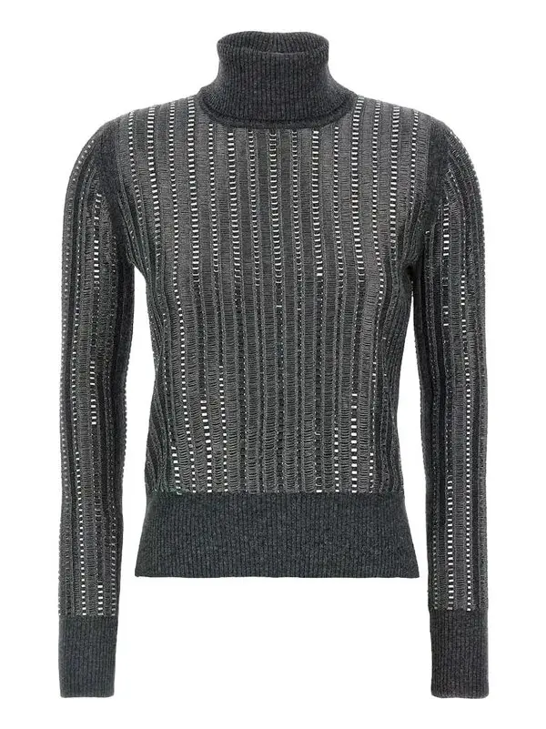Ermanno Scervino Open-knit Roll-neck Sweater - Grey