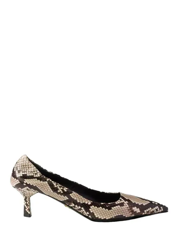 Prada Printed Ayers Leather Pumps - Neutrals