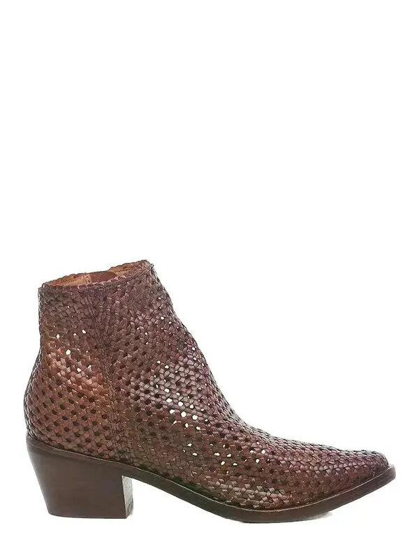 ZOLFO Woven Leather Boots - Brown