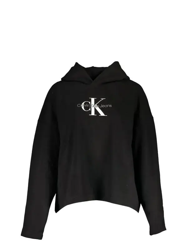 Calvin Klein Relaxed-fit Logo-print Hoodie - Black