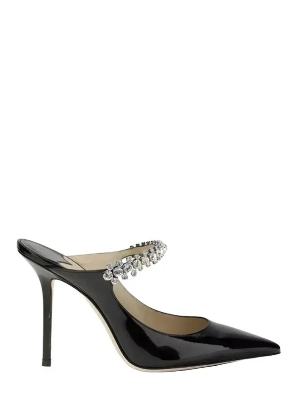 JIMMY CHOO Bing Crystal-embellished Patent Leather Pumps - Black