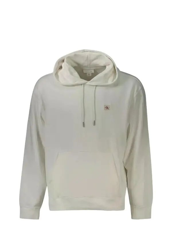 Calvin Klein Logo-patch Drawstring Hoodie - Neutrals