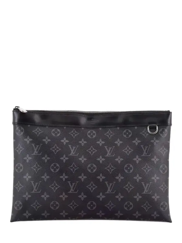 LOUIS VUITTON Discovery Pochette Monogram Eclipse Canvas Gm Pouch - Black