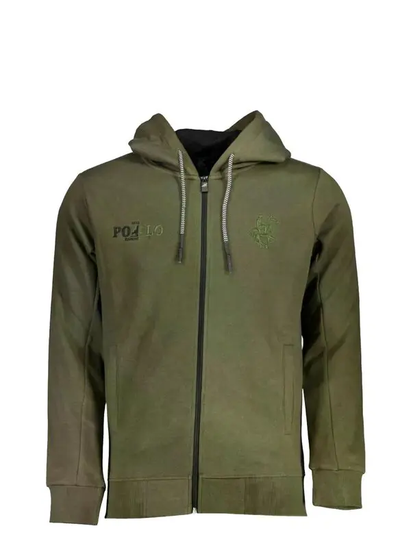 U.S. Grand Logo-embroidered Zip-up Hoodie - Green