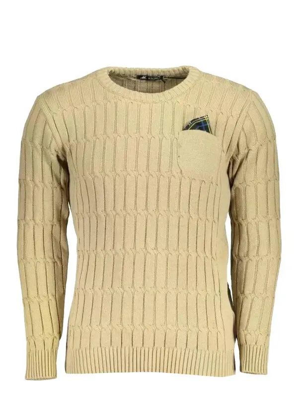 U.S. GRAND Cable-knit Sweater With Chest Pocket - Neutrals