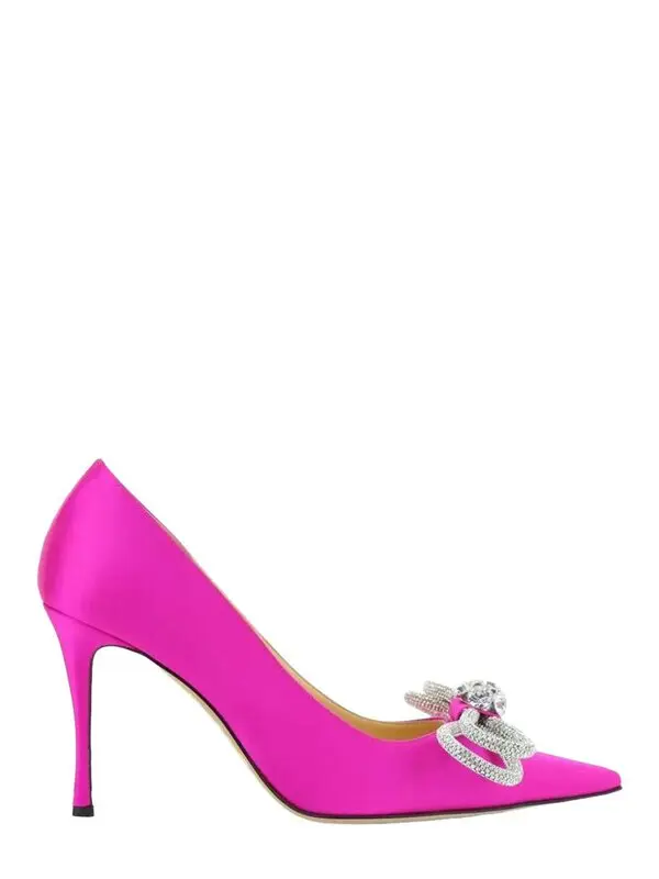 Mach & Mach Double Bow Satin Pumps - Pink