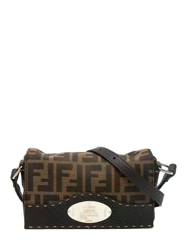 Fendi 2000-2010 Zucca Canvas Selleria Crossbody Bag - Brown