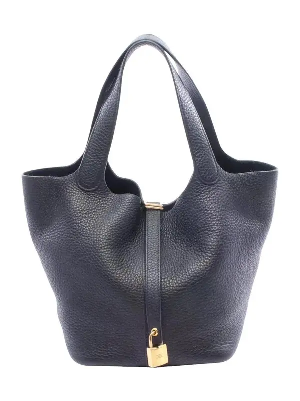 Hermès Clemence Picotin Lock 22 Handbag - Black