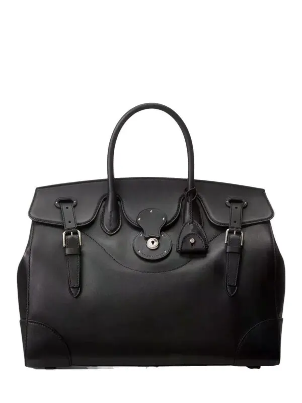 Ralph Lauren Leather Satchel With Buckle Detail - Black