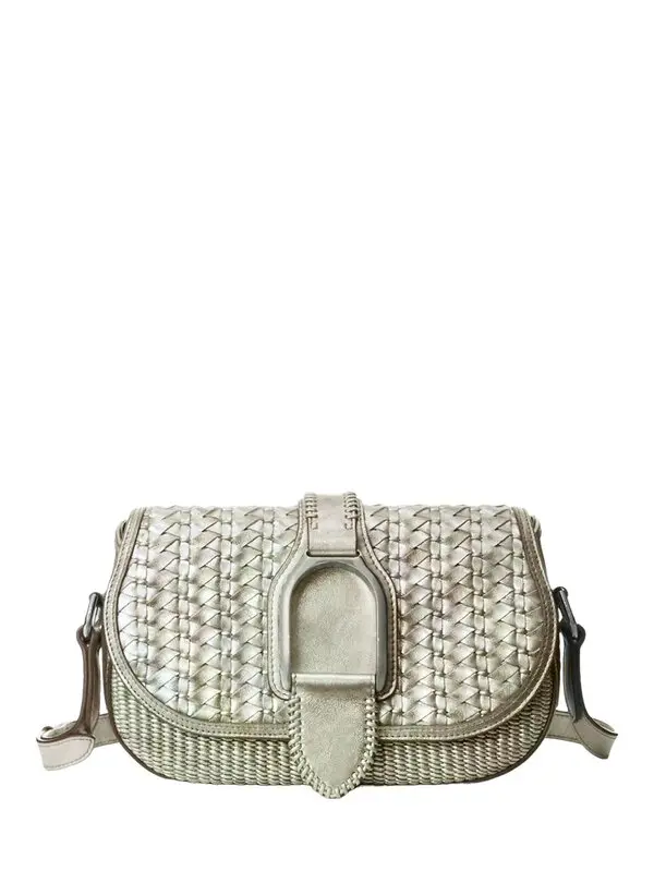 Ralph Lauren Wellington Woven Shoulder Bag - Silver