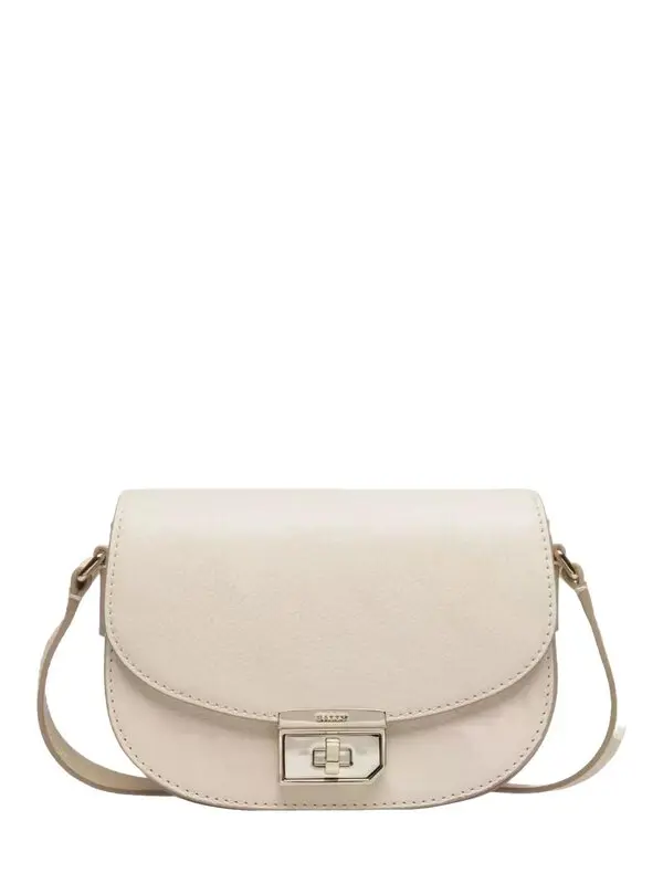 Bally Embossed Leather Clasp Bag - White