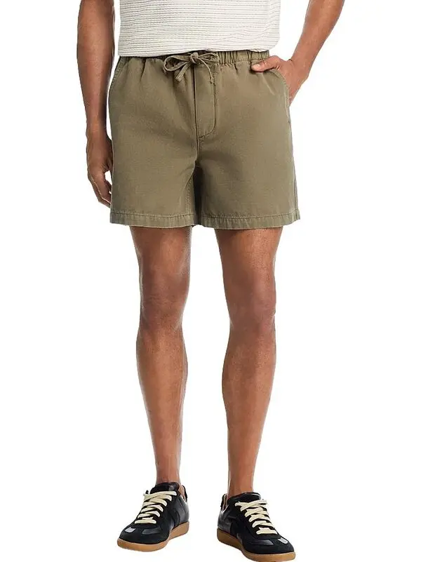 FRAME Regular Fit Canvas Shorts - Military Khaki