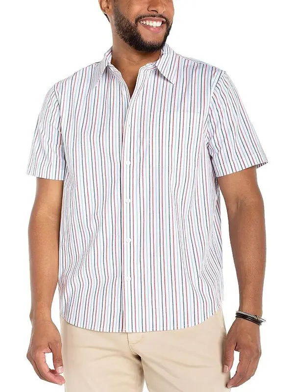 LIVERPOOL Short Sleeve Button Up Shirt - Blue Multi