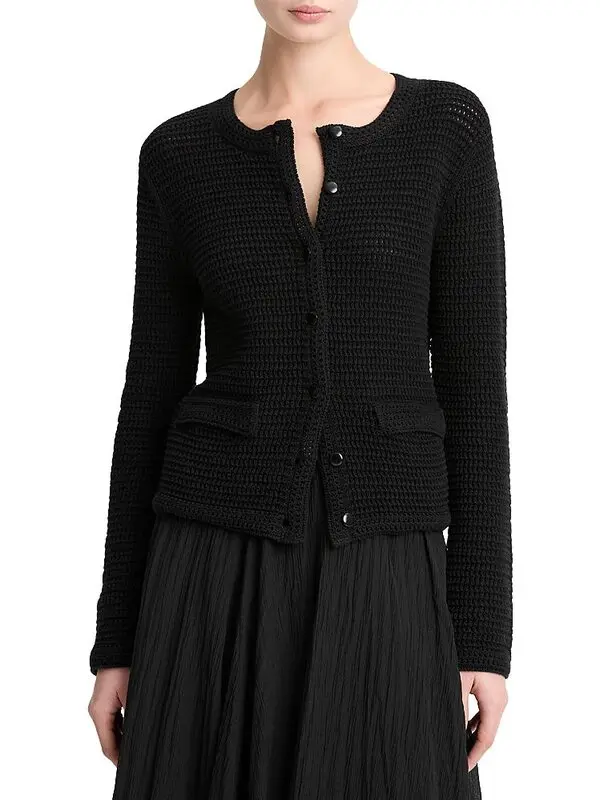 Vince Crochet Cardigan Jacket - Black