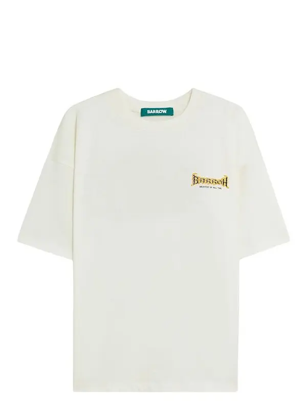 BARROW Skull Bead Graphic T-shirt - Coconut